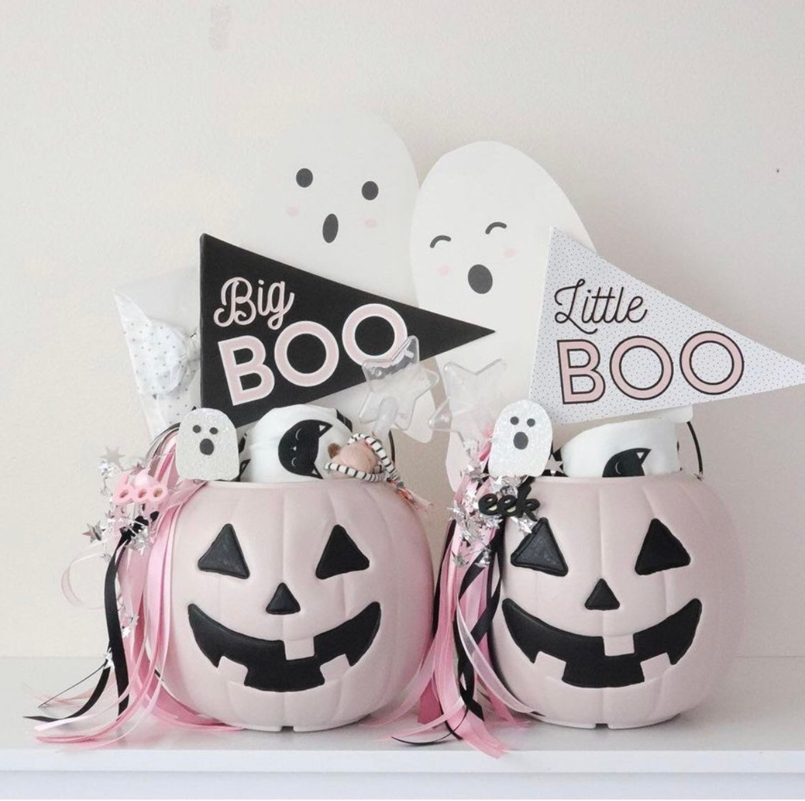 Little Boo Middle Boo Big Boo Pennant Flag Printable // Halloween ...