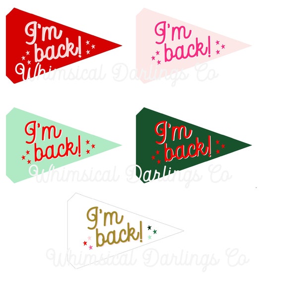 I'm Back Pennant Flag Printables // Greetings From the | Etsy