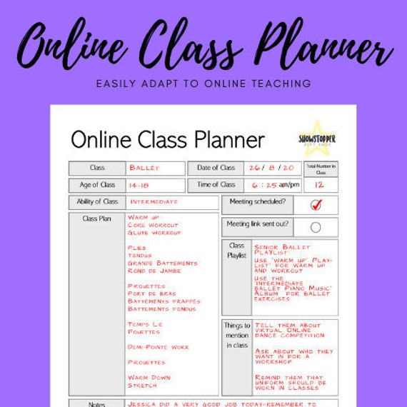 Online Class Planner & Organisation | Etsy
