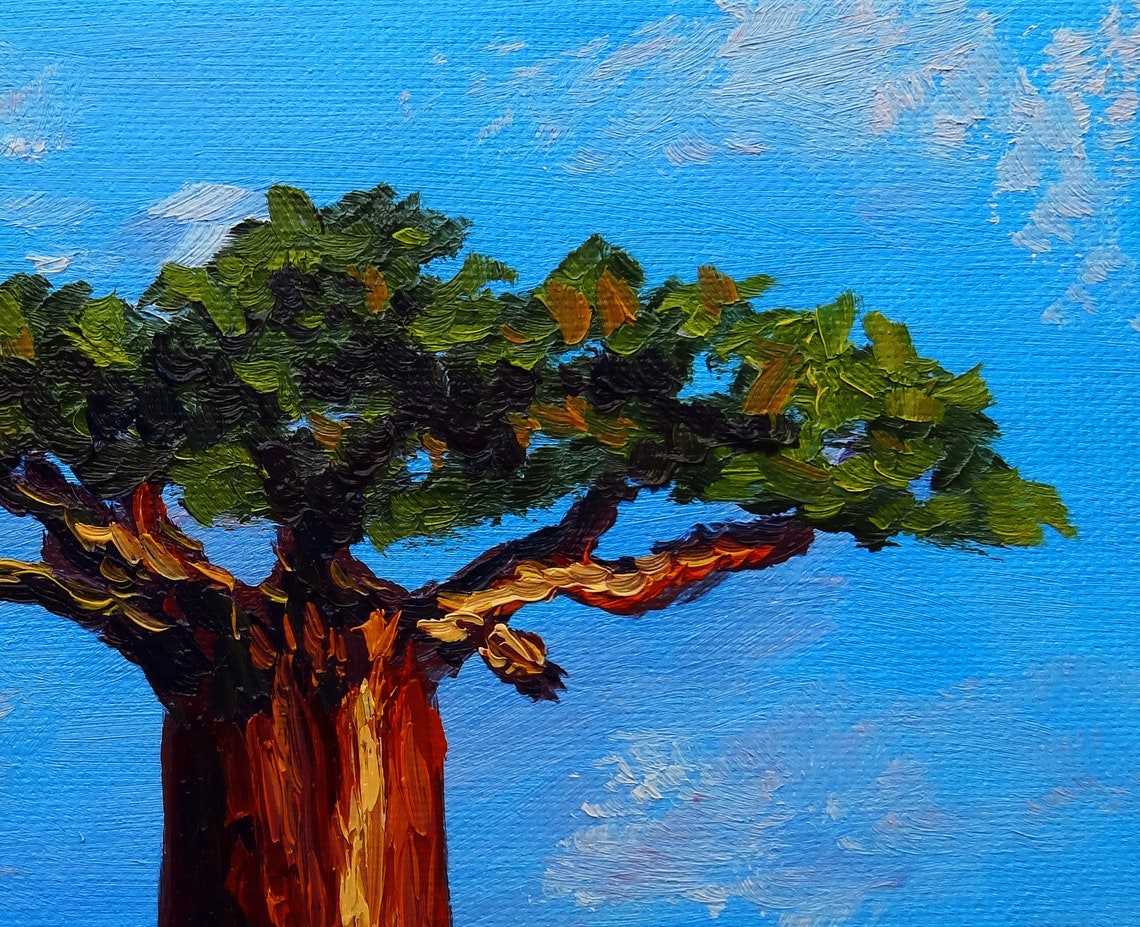 Baobab Painting Trees Original Art Madagascar Africa Wall Art | Etsy