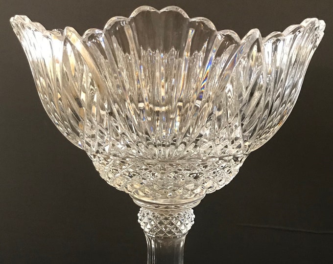 Victorian EAPG Press Cut Flint Glass CRYSTAL PUNCHBOWL on Stand - Etsy