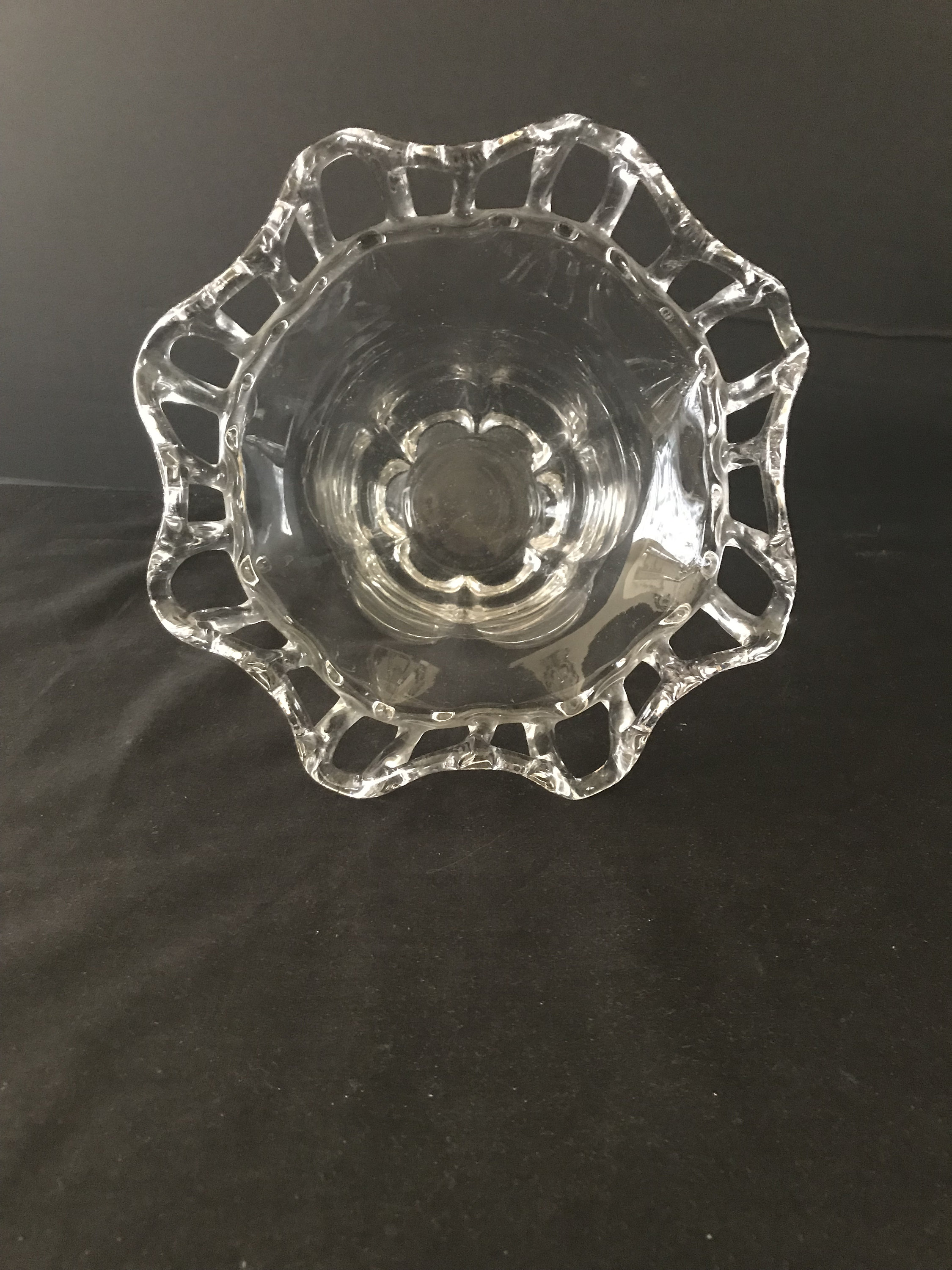 Vintage Duncan Miller Centerpiece Bowl With Lace Edge Crystal Clear ...