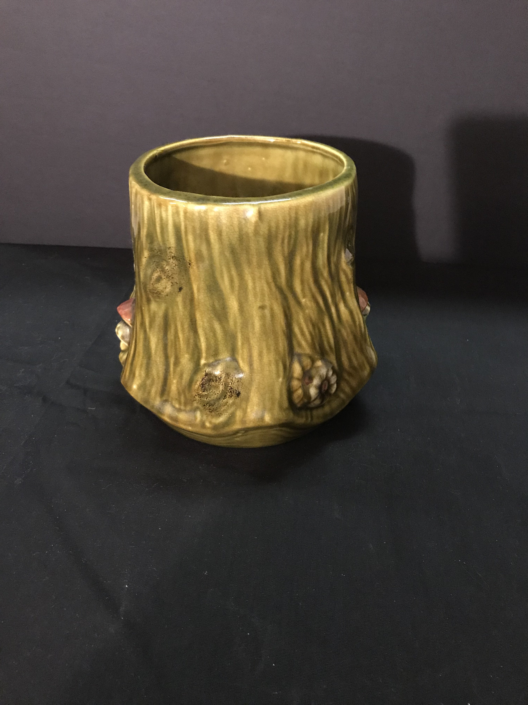 Vintage Tree Stump Cookie Jar With Colorful Mushrooms by Treasure Craft ...