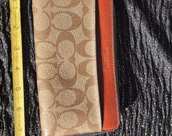 Coach Long Snap Wallet Brown Leather - Etsy