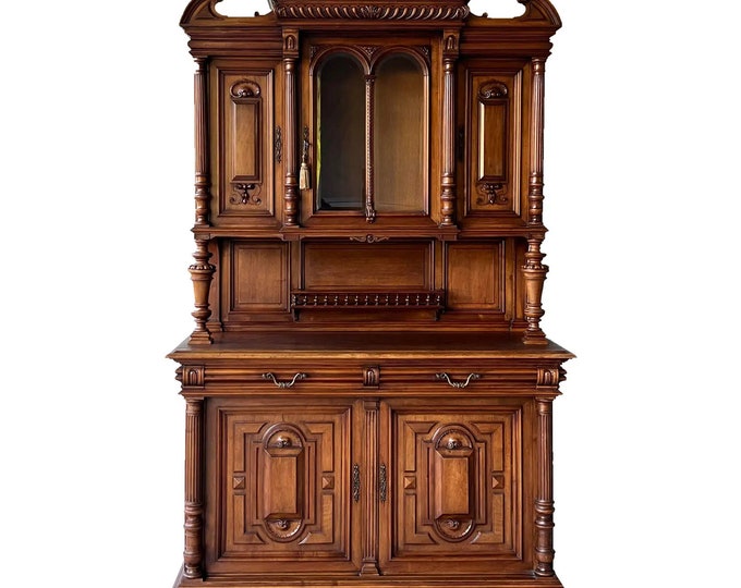 Newvintage Walnut Buffet/jacobean Style/server/sideboard/console Table ...