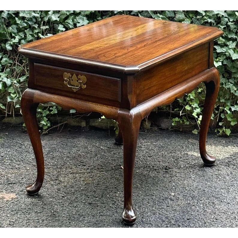 Late 20th Century Harden Cherry Queen Anne End Tables - A Pair - Etsy
