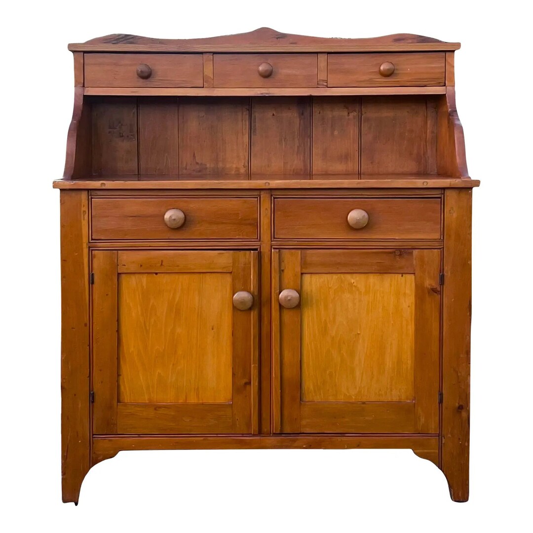 Antique Primitive Pine Bucket Bench With Drawers - Etsy