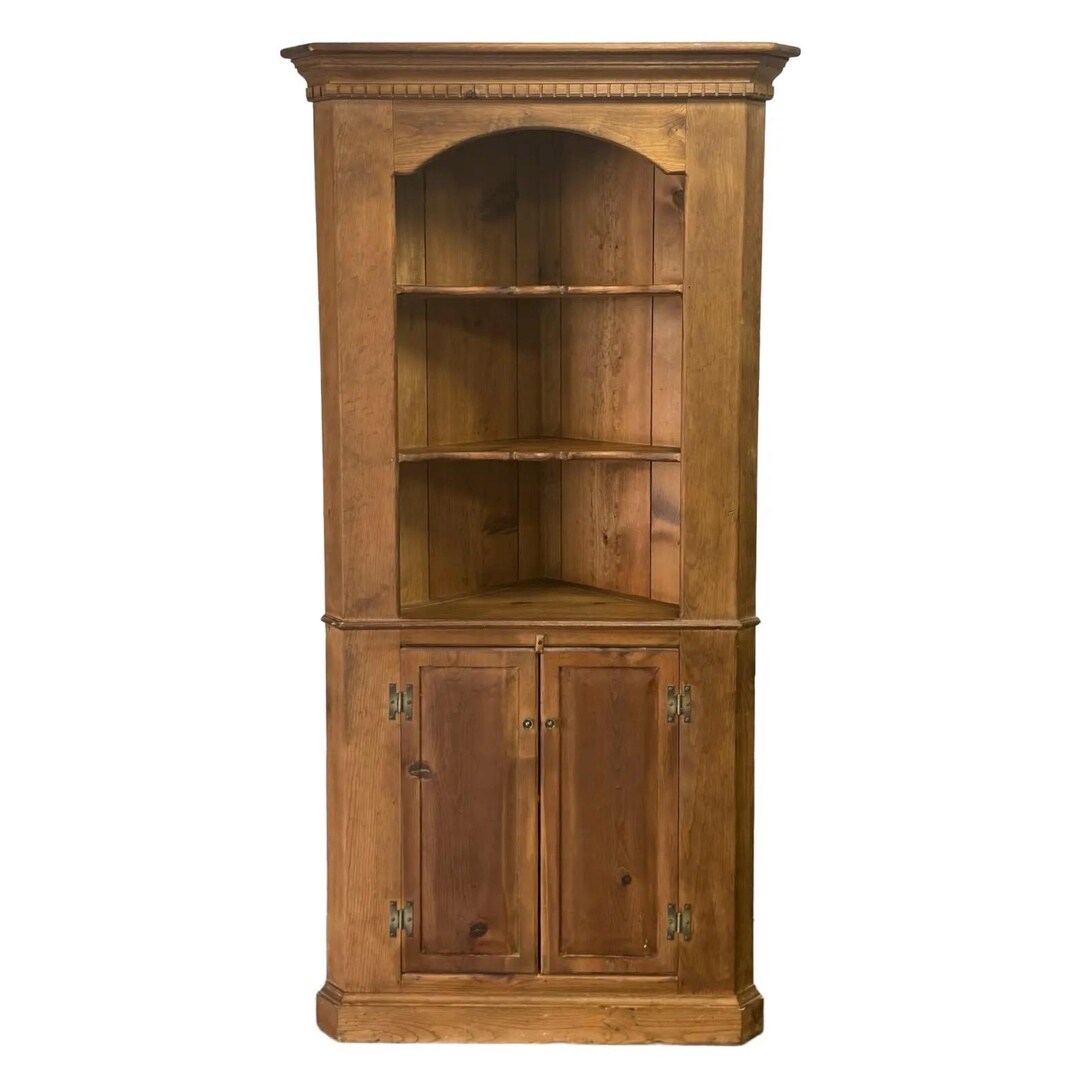 Vintage Farmhouse Rustic Pine Corner Cabinet - Etsy