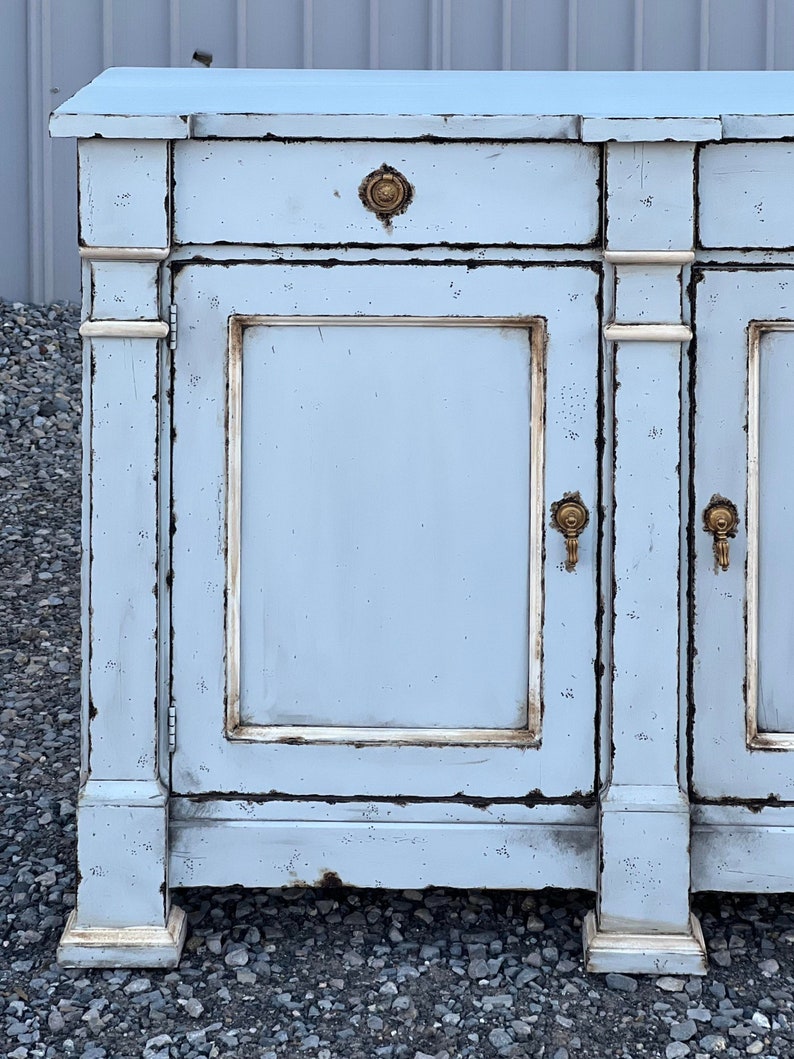 Gustavian Style Hickory White Sullivan Hand Painted Sideboard - Etsy
