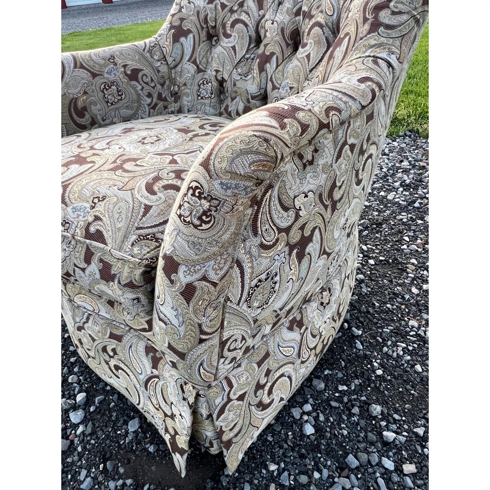 Schnadig Paisley Tufted Lounge Chairs - a Pair - Etsy