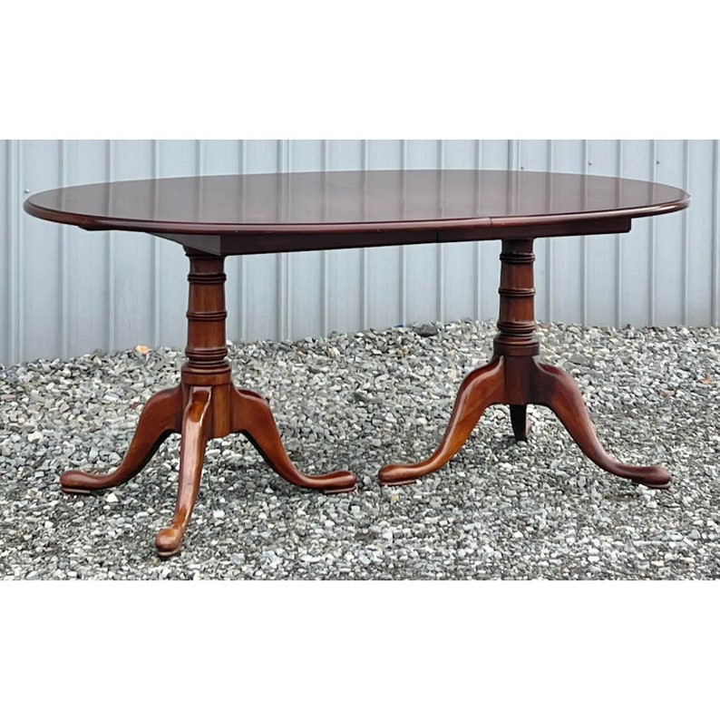 Statton Furniture Double Pedestal Queen Anne Dining Table - Etsy