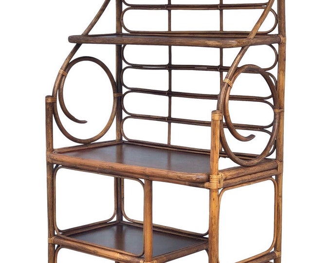 Vintage Rattan Bakers Rack Etagere - Etsy