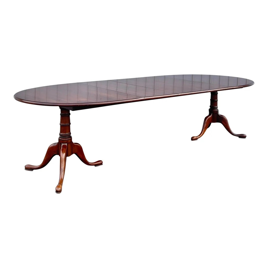 Statton Furniture Double Pedestal Queen Anne Dining Table - Etsy