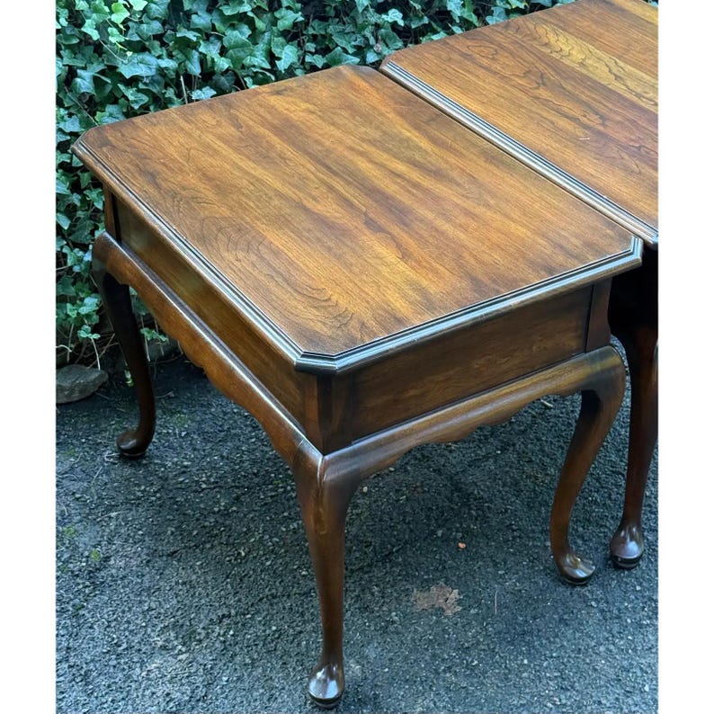 Late 20th Century Harden Cherry Queen Anne End Tables - A Pair - Etsy