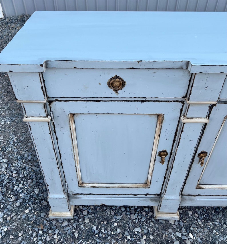 Gustavian Style Hickory White Sullivan Hand Painted Sideboard - Etsy