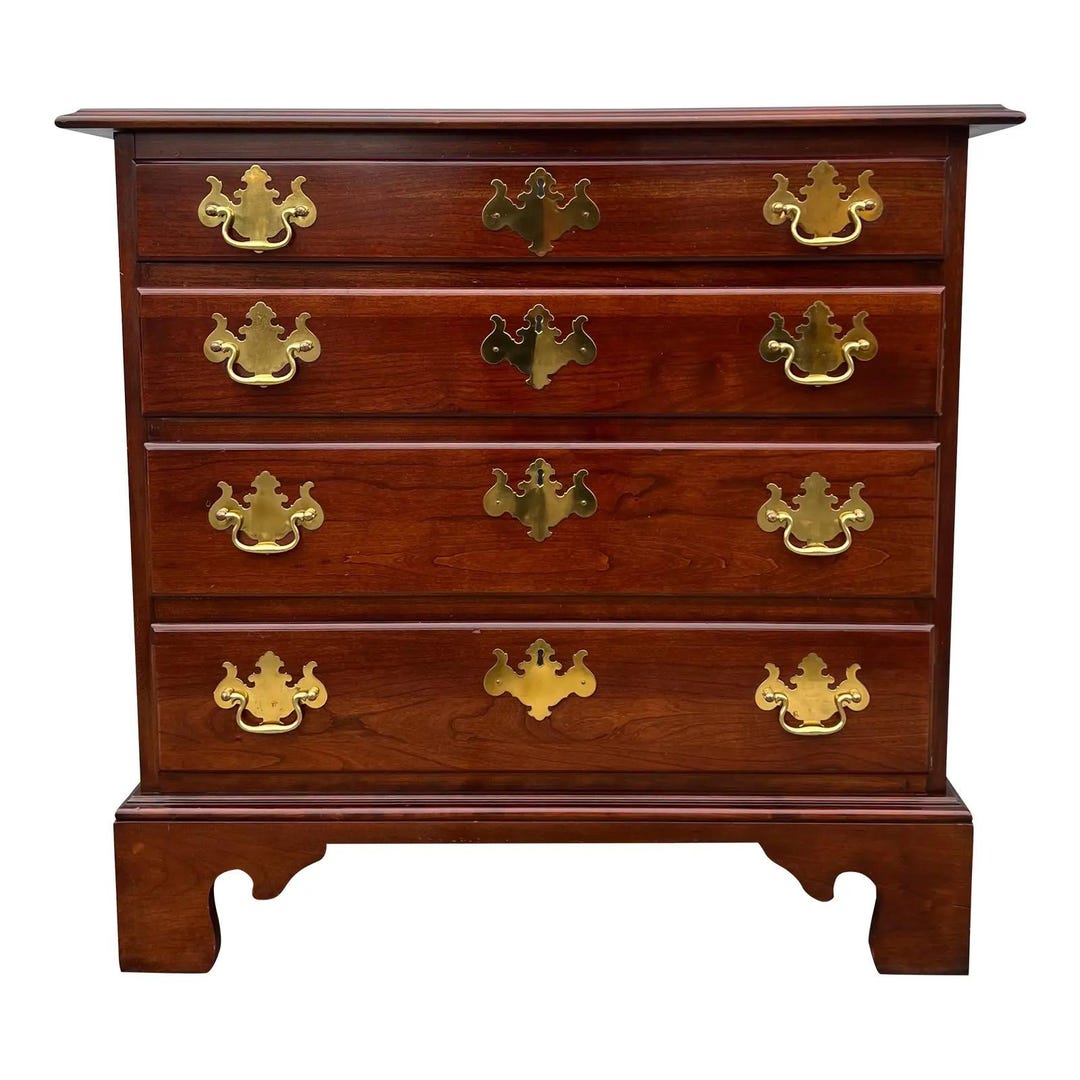 Councill Furniture Georgian Style Chippendale Cherry Bedside Chest - Etsy