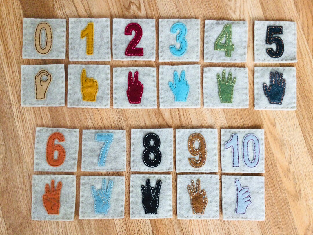 0-10 American Sign Language and Number Felted Cards - Etsy
