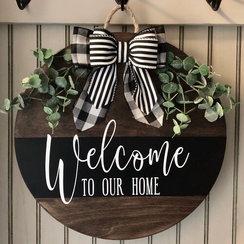Round Door Hanger Front Door Decor Door Hanger Wreath - Etsy