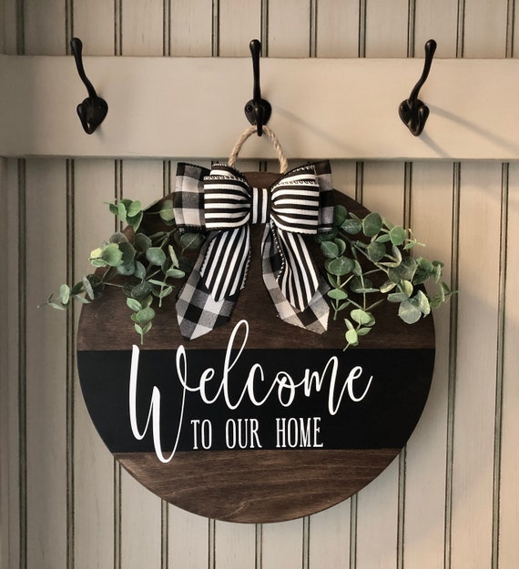 Front Door Decor Door Hanger Welcome Sign Wood Door Sign - Etsy