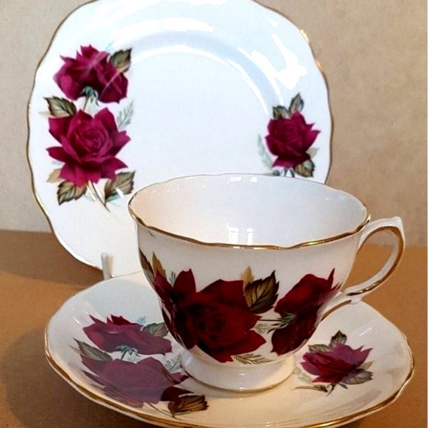 Red Rose Tea Cup - Etsy