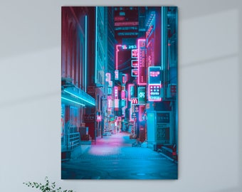 Neon City Wall Art | Etsy