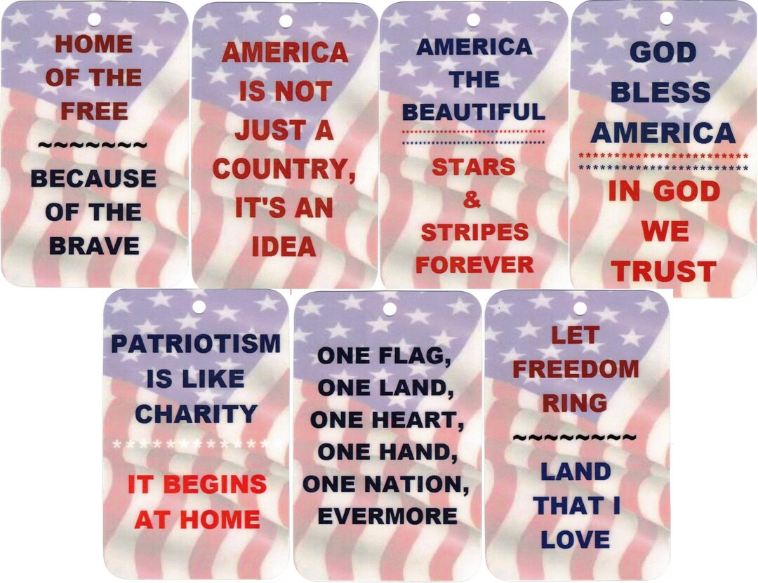 Set of 7 Patriotic 4" X 6" Signs ~ American Flag ~ Help the Cause! Hang ...