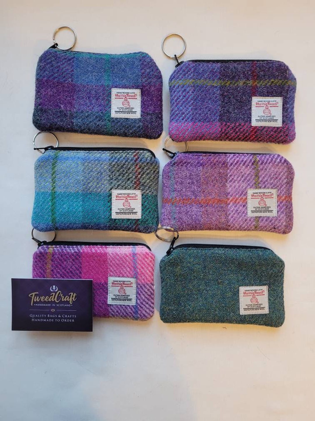 Handmade Harris Tweed Coin Purse in a Choice of Tweeds, Scottish Gift ...