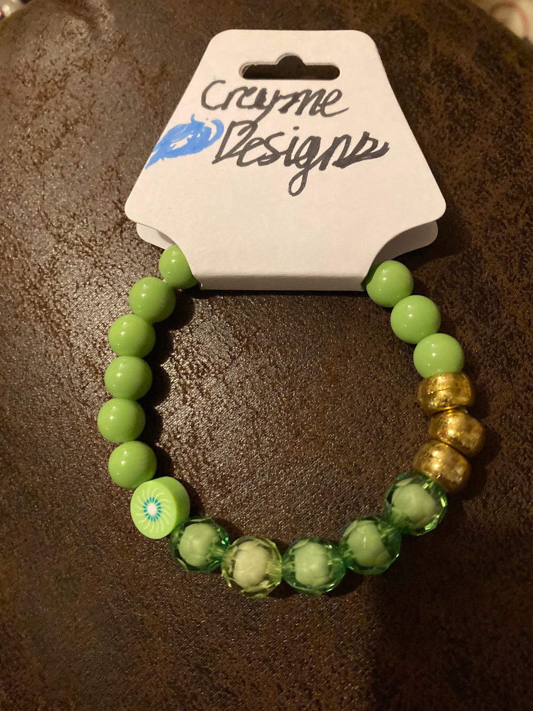 Kiwi Green Gold Y2k Bracelet - Etsy