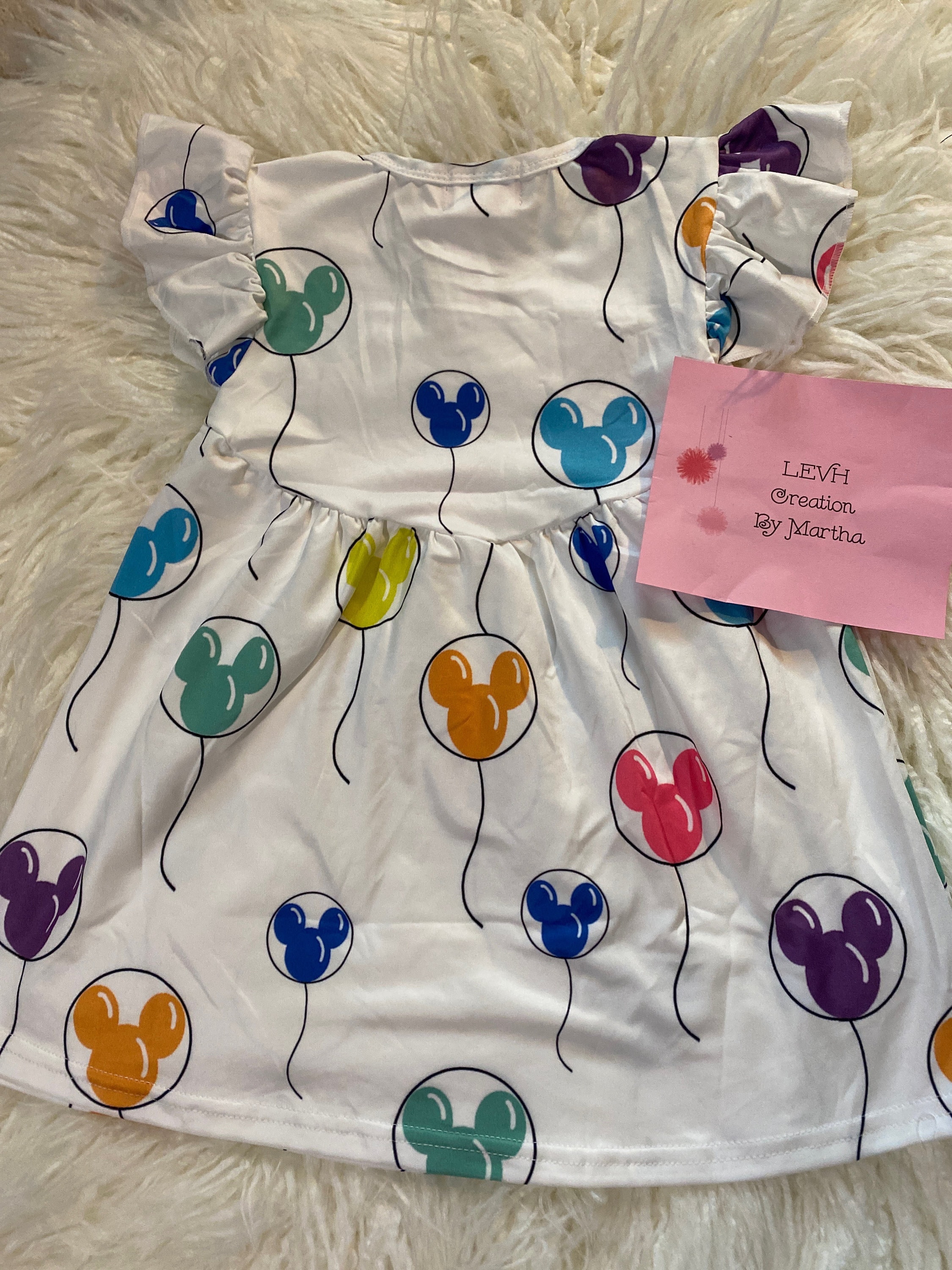 Mouse Magic Theme Park Balloon Inspired Flutter Sleeve Milk Dress - Etsy
