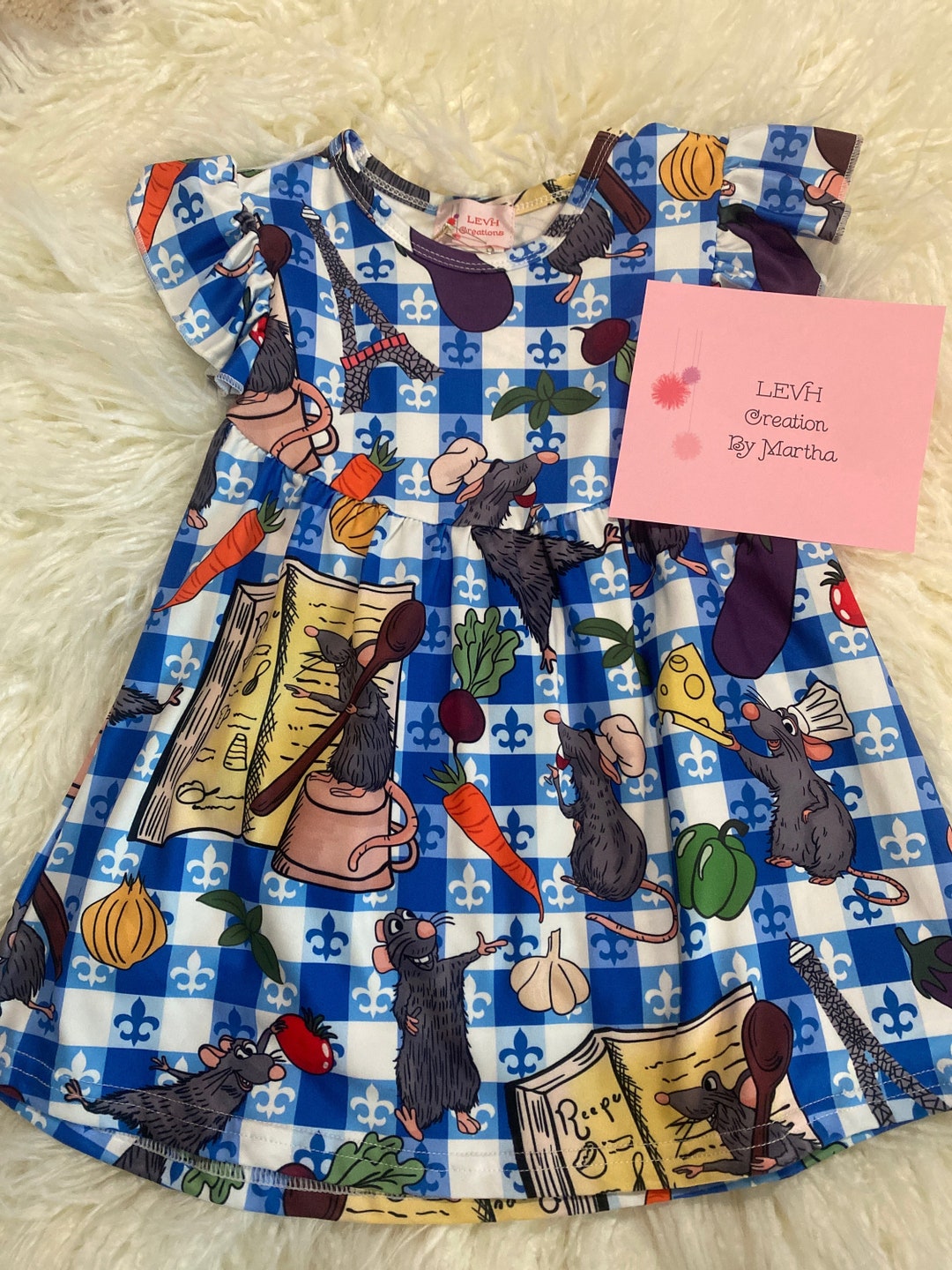 Rat Chef Inspired Flutter Sleeve Milk Dress - Etsy