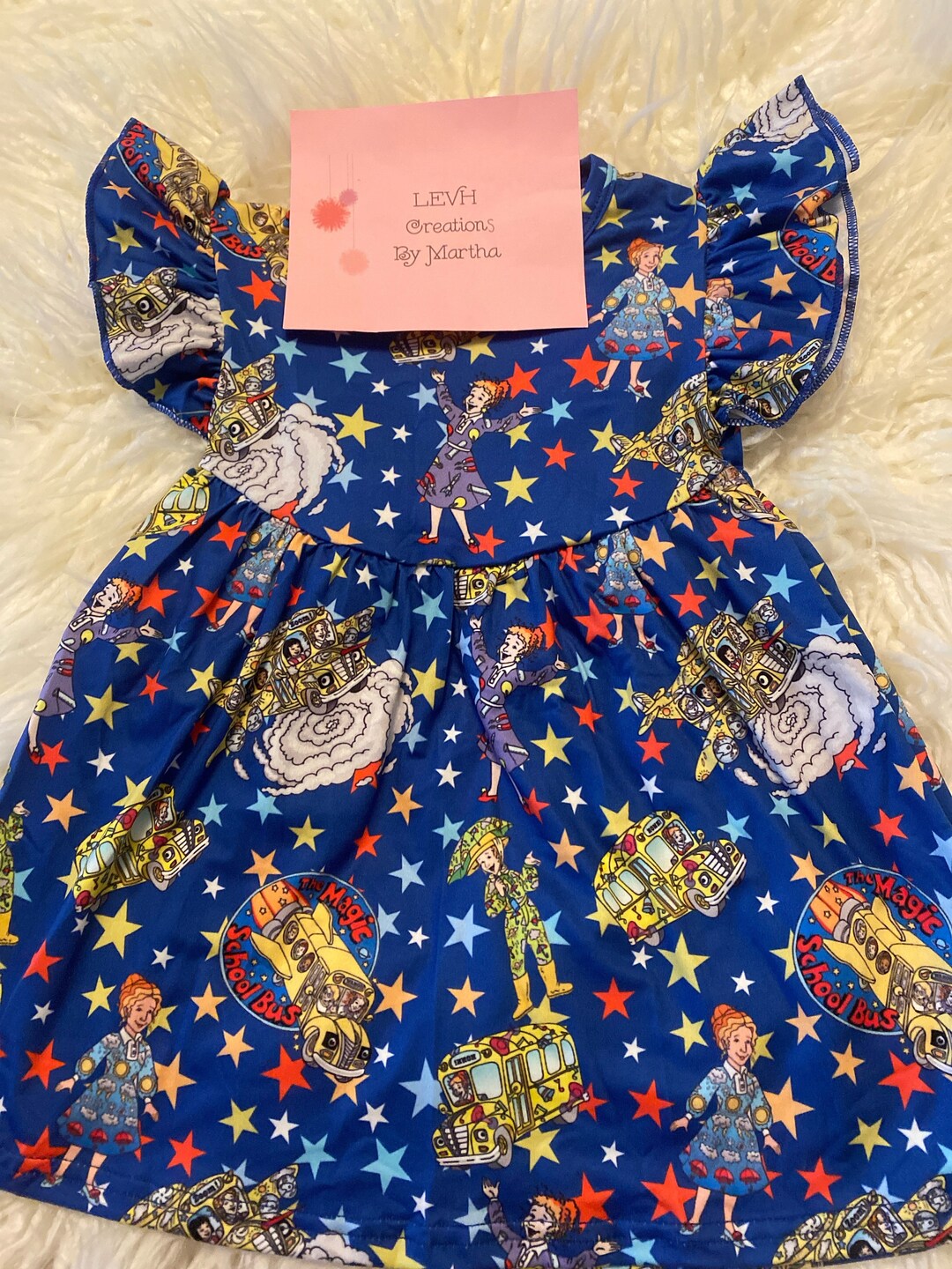 Blue Magic Bus Inspired Book Character Flutter Sleeve Milk Dress - Etsy