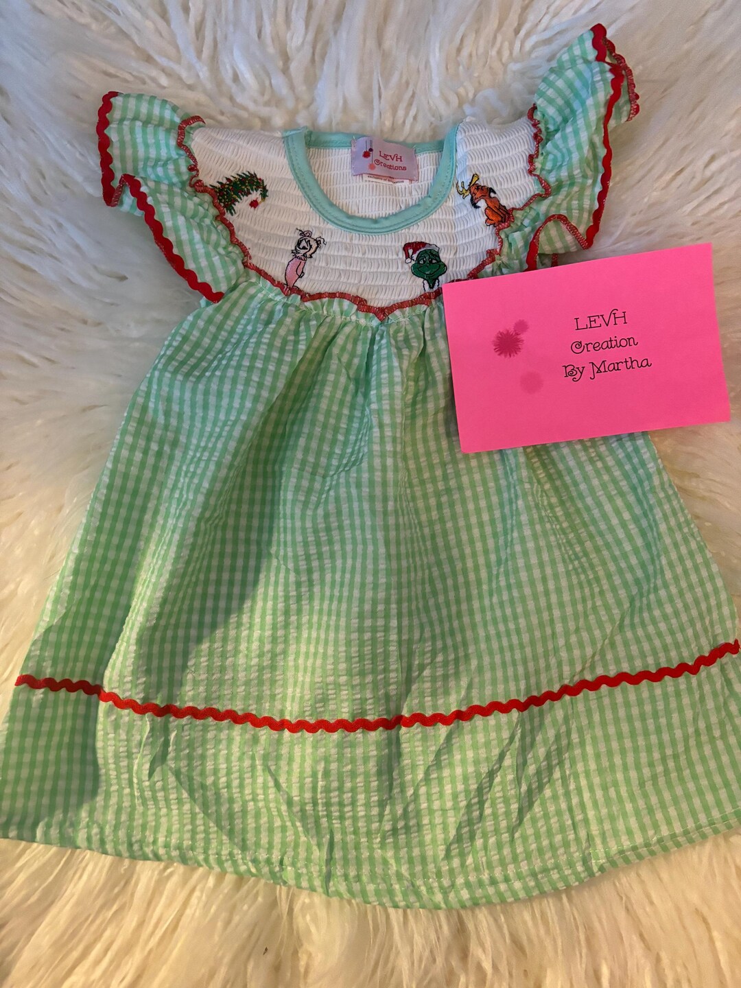 Mean One Inspired Smocked Embroidered Christmas Dress - Etsy