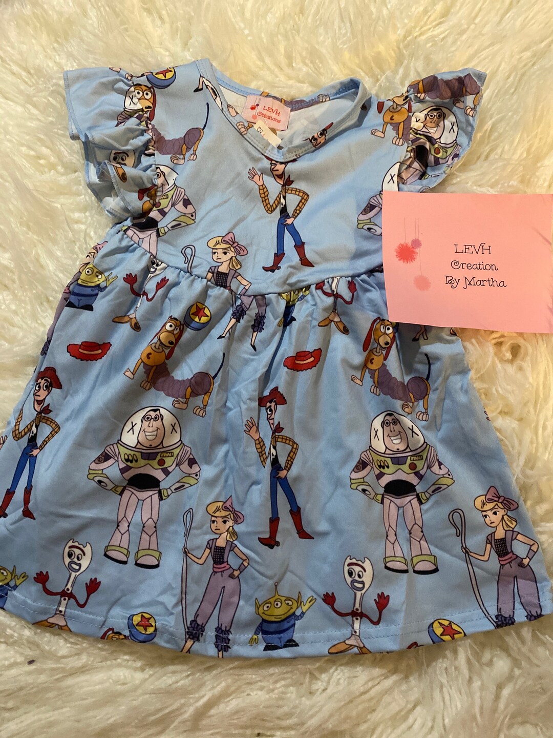 Toy Characters Inspired Flutter Sleeve Milk Dress - Etsy