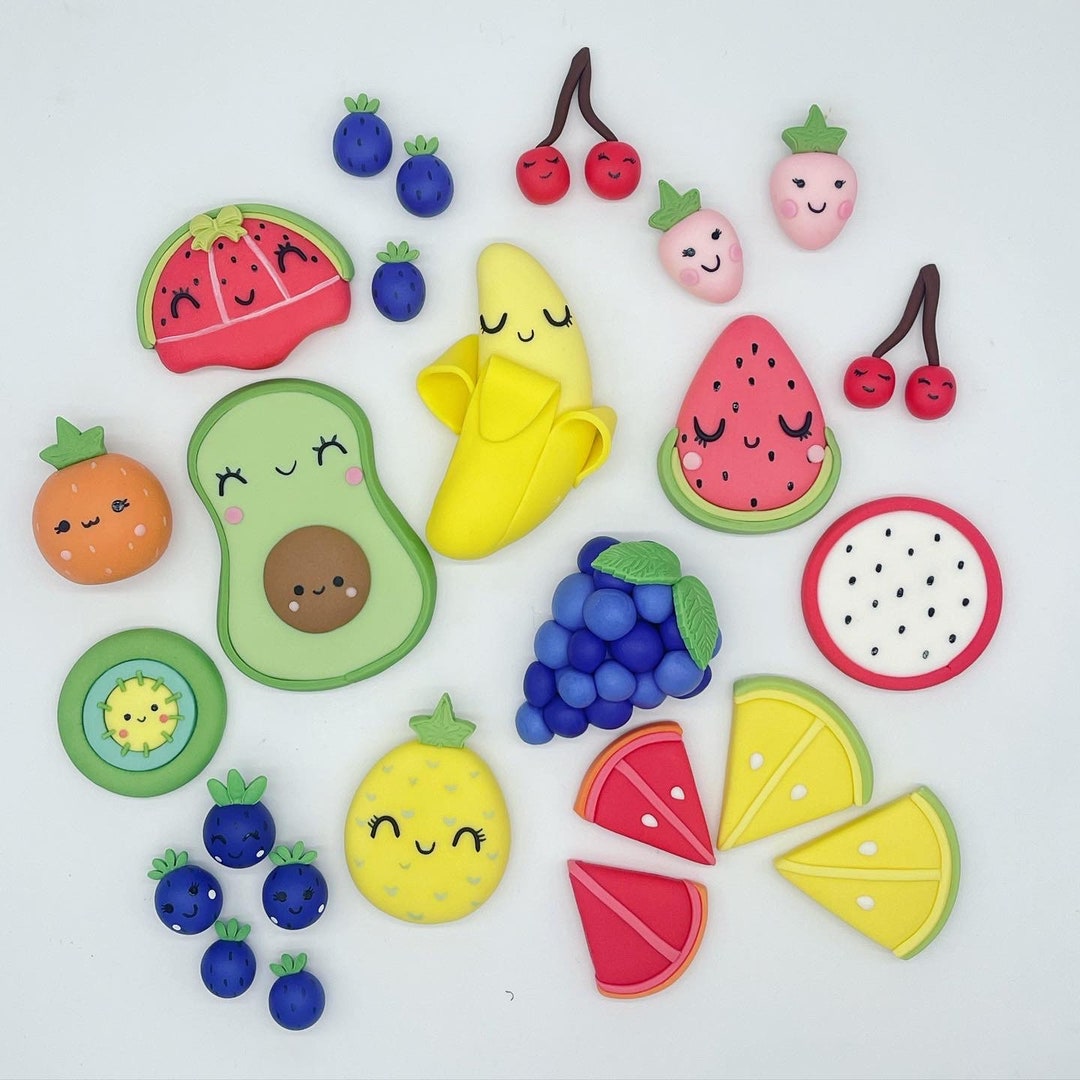 Tutti-frutti Fondant Cake Topper. Fruits Fondant Cake Topper. Banana ...