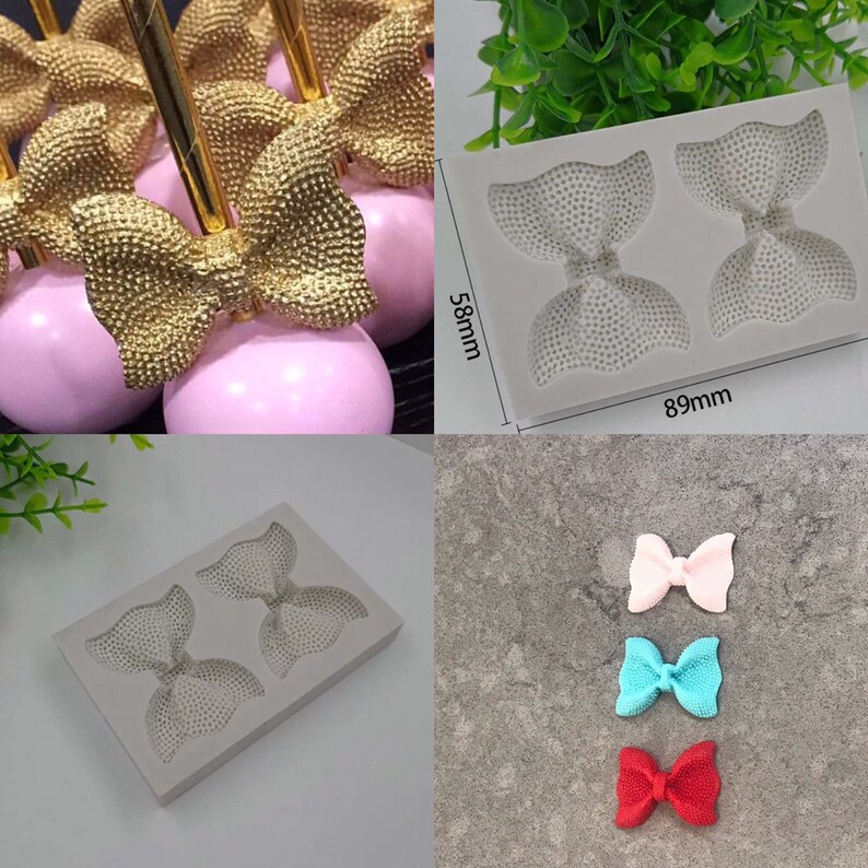 Bow silicone mold Double Textured Bow Silicone Mold Fondant | Etsy