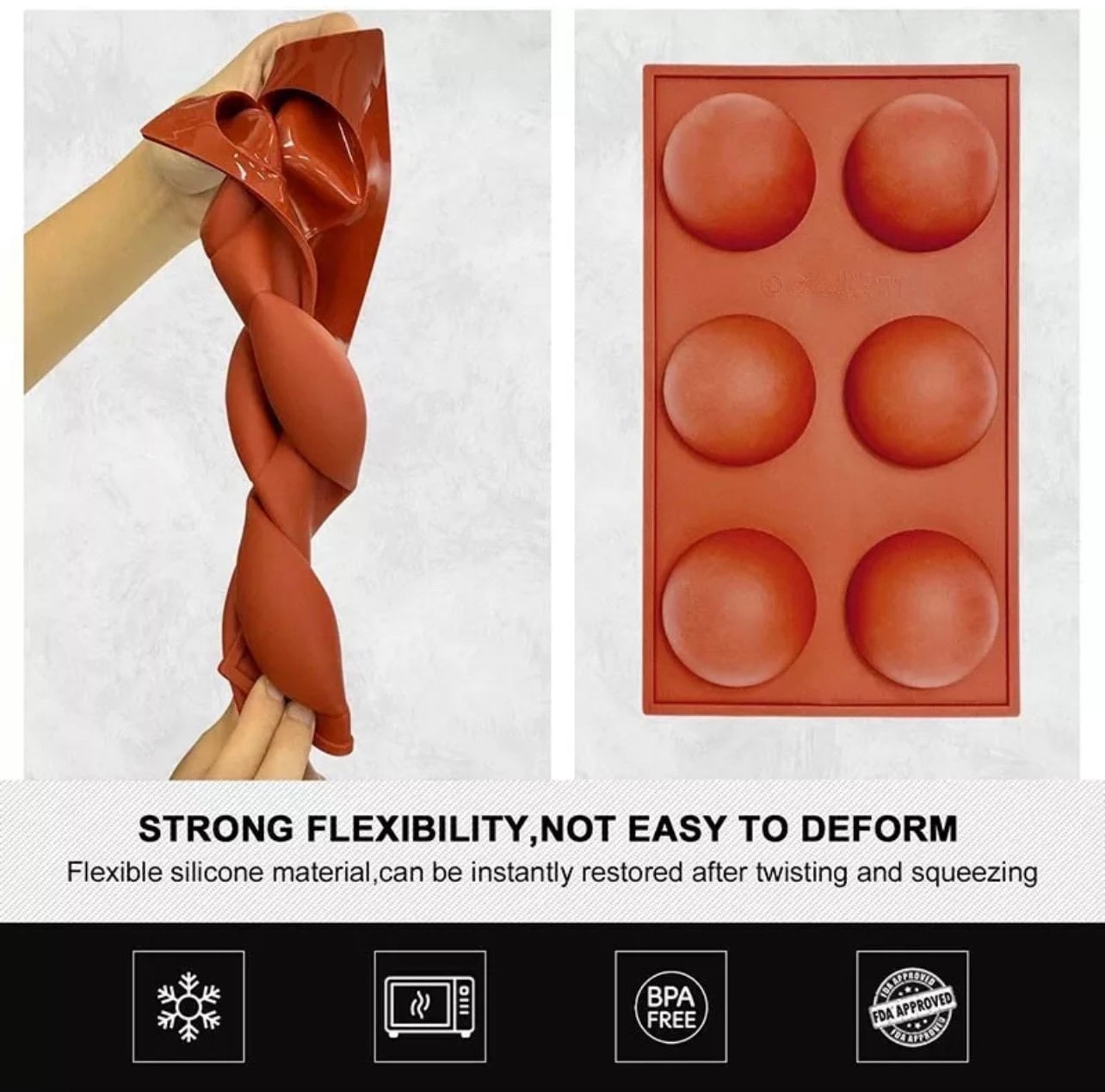 Chocolate Bomb Mold Large 6 Cavity Silicone Mold Half Ball | Etsy