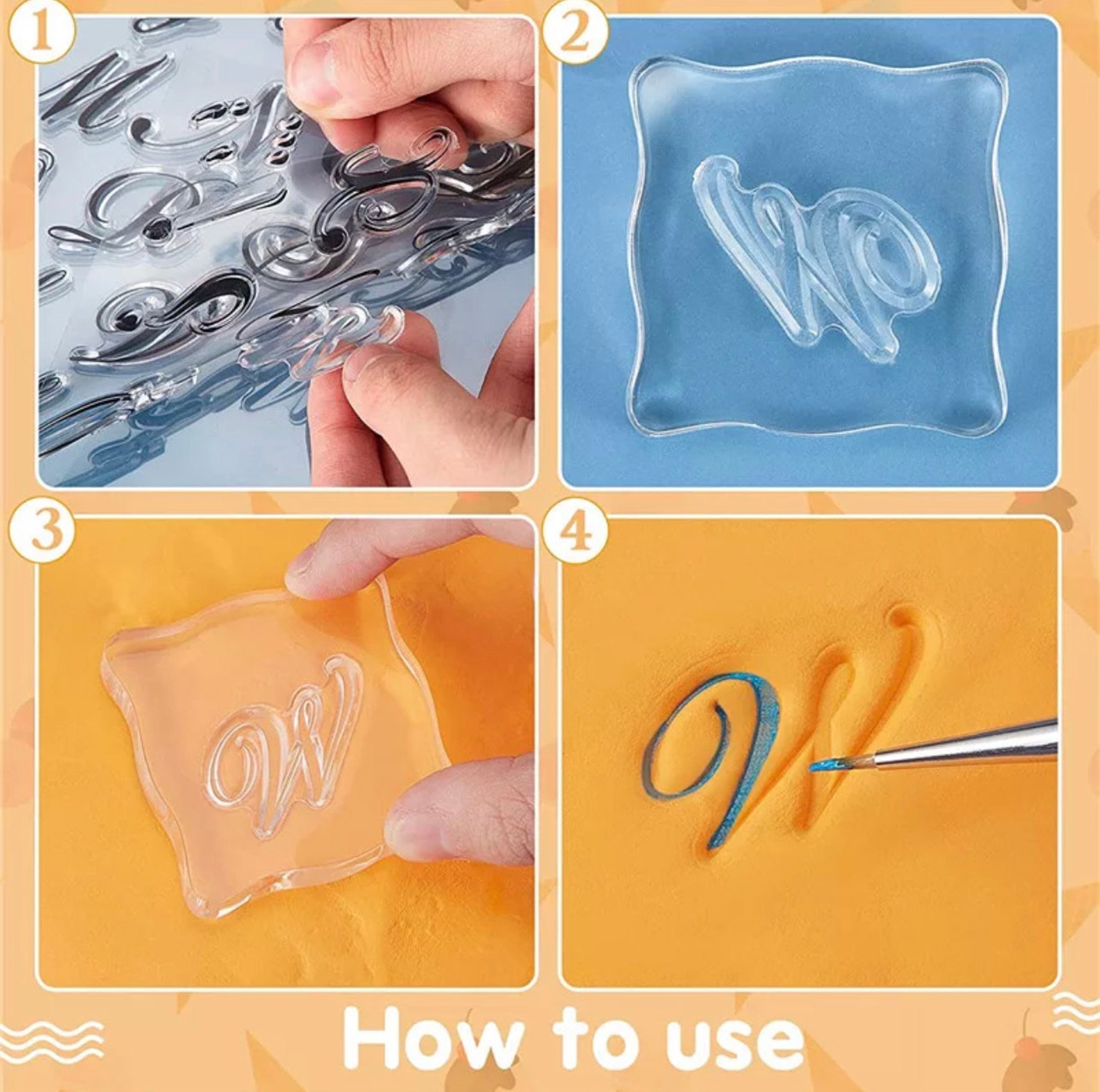 3 Pcs Alphabet Stamp Emboss Cake Embossed 1 Inch Letter. Alphabet Cake ...