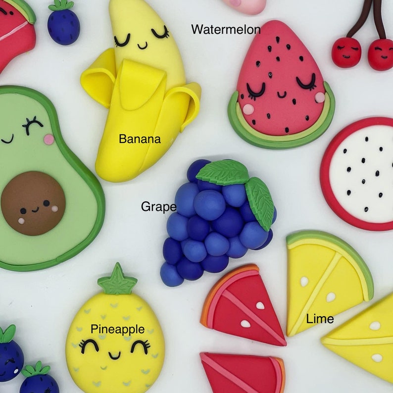 Tutti-frutti Fondant Cake Topper. Fruits Fondant Cake Topper. - Etsy