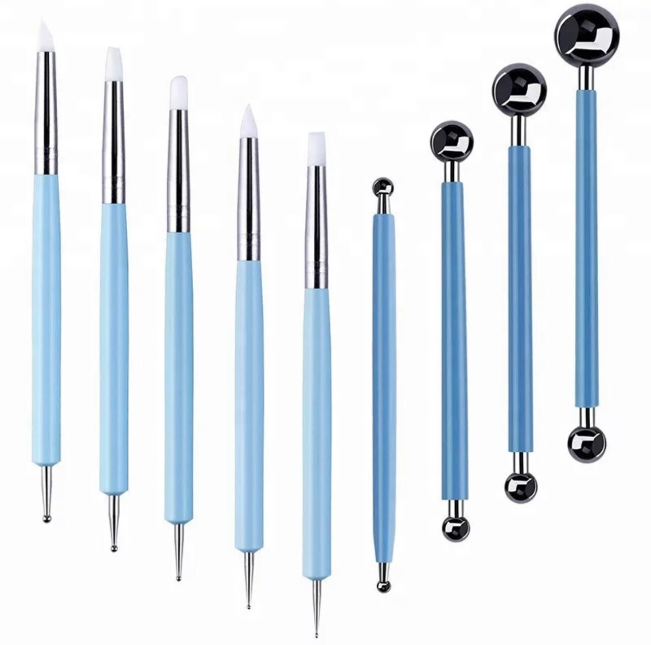 Fondant Flower Metal Balls, Cake Tools Two Head Silicone Pen. Double ...