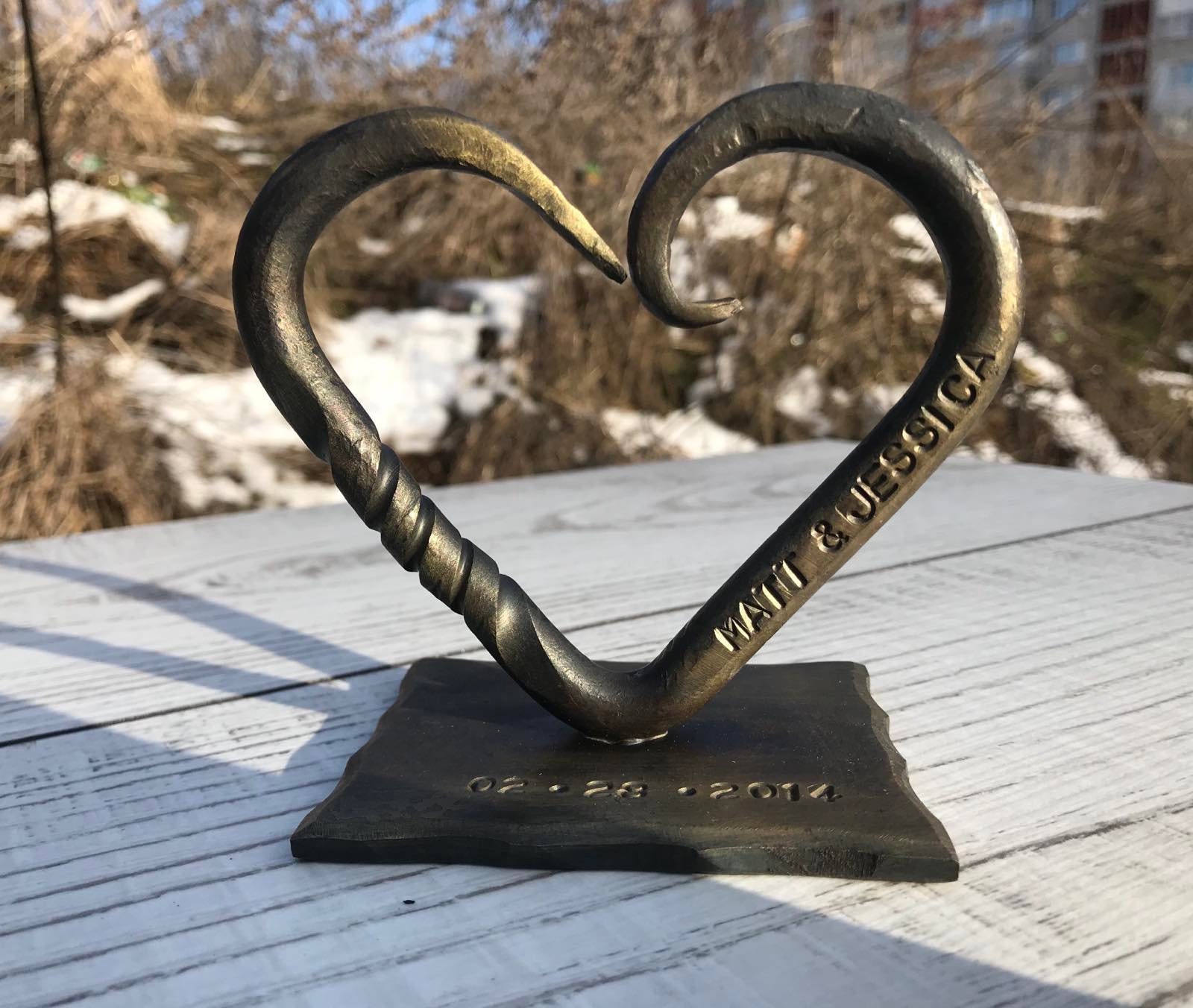 6th Anniversary Gift - Iron Heart - Iron Wedding - Hand Forged Iron ...