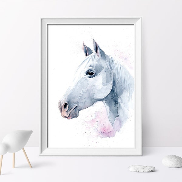 White Horse Painting - Etsy UK