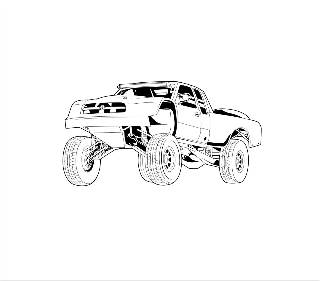 Toyota off Road Trophy Truck Prerunner Silhouette SVG, EPS, Jpeg Files ...
