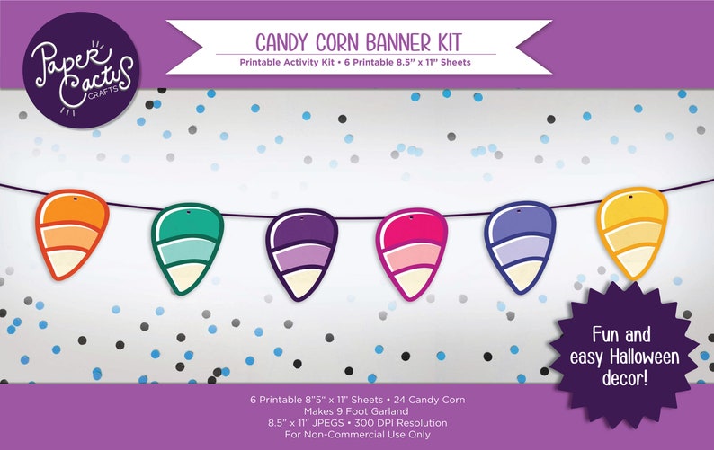 Printable Candy Corn Banner Kit DIY Halloween Decor | Etsy