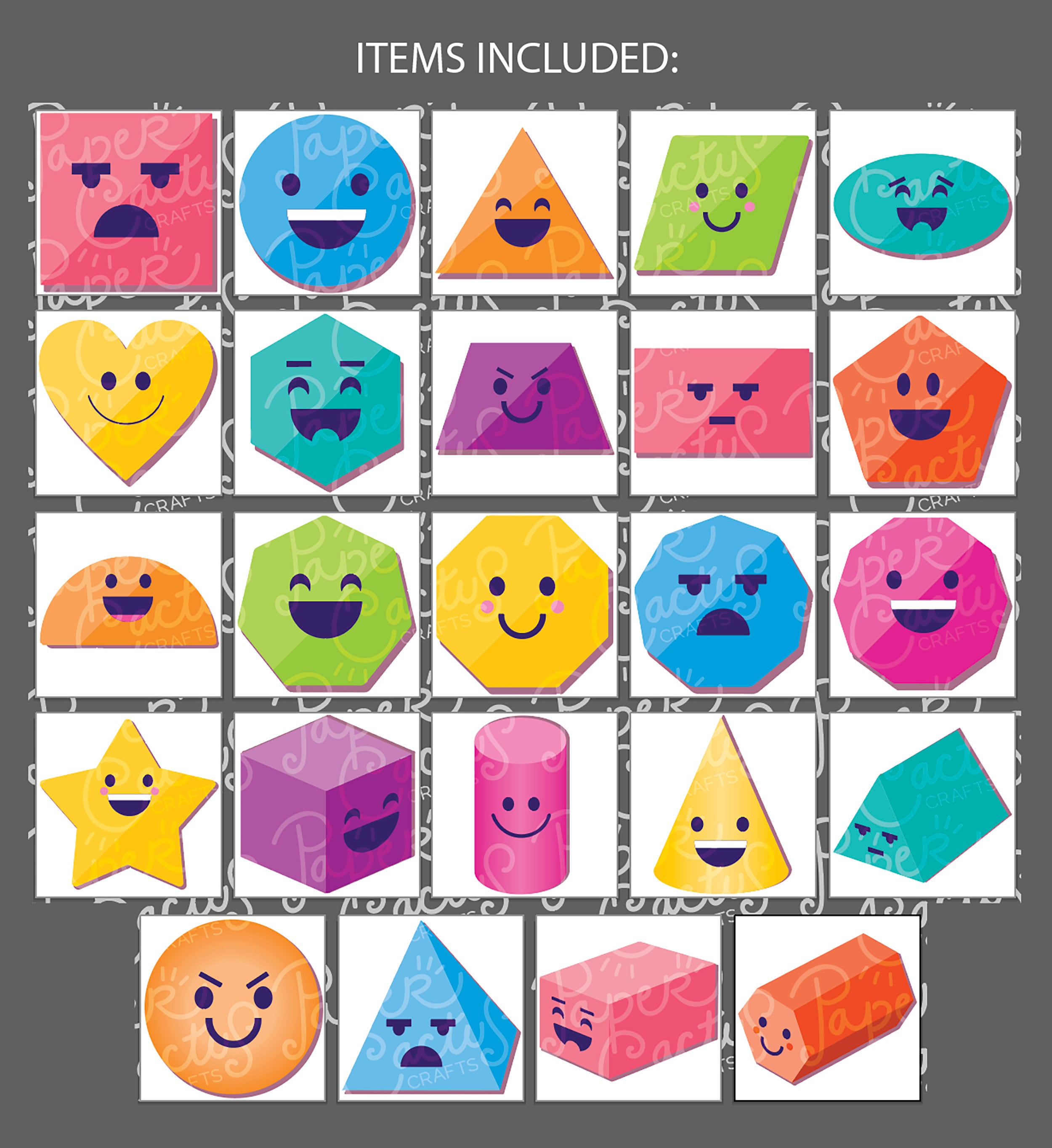 Shape Clipart Instant Download Illustrated, Great for Classrooms - Etsy