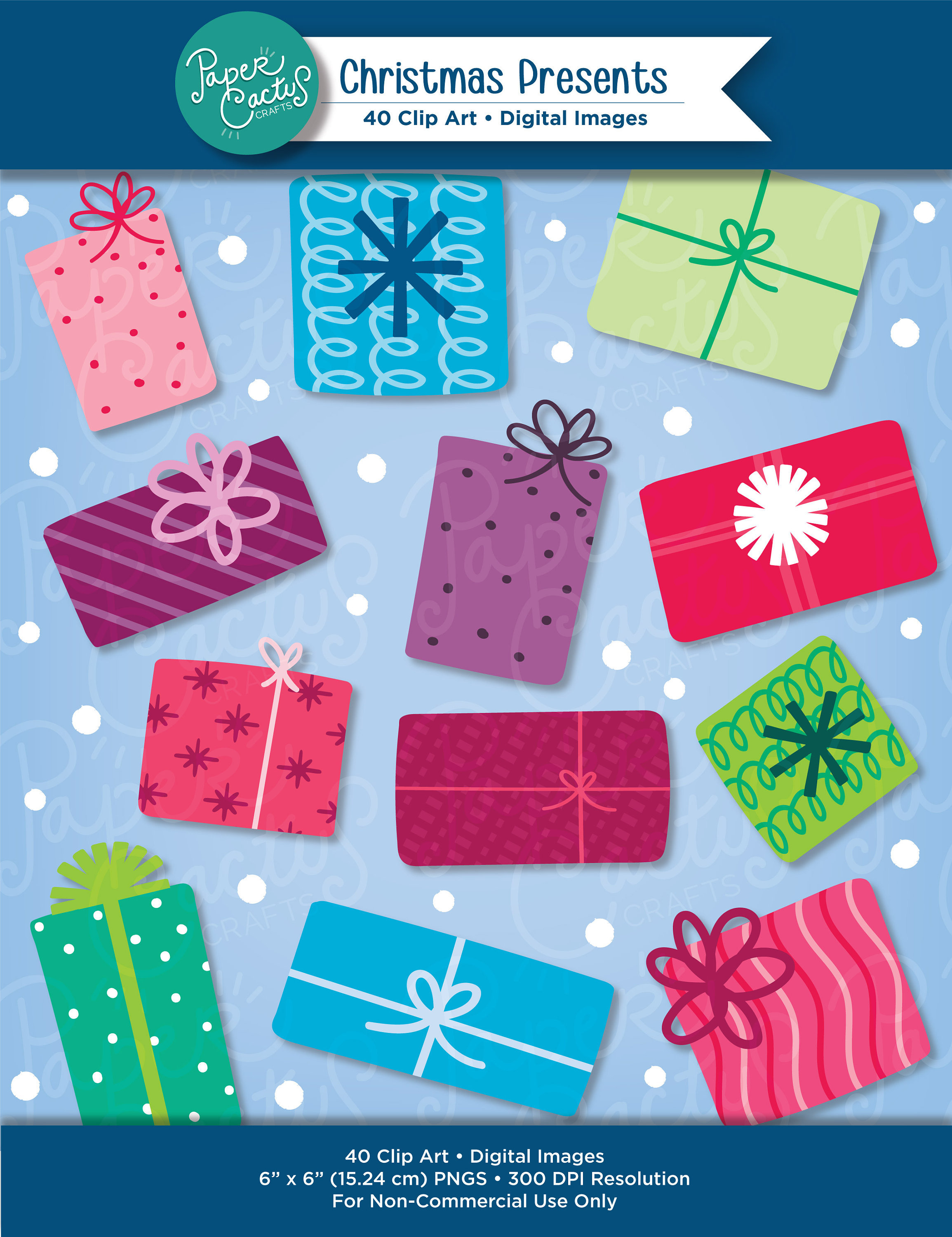 Christmas Presents Gifts Clipart Pack Hand-illustrated Holiday Clipart ...