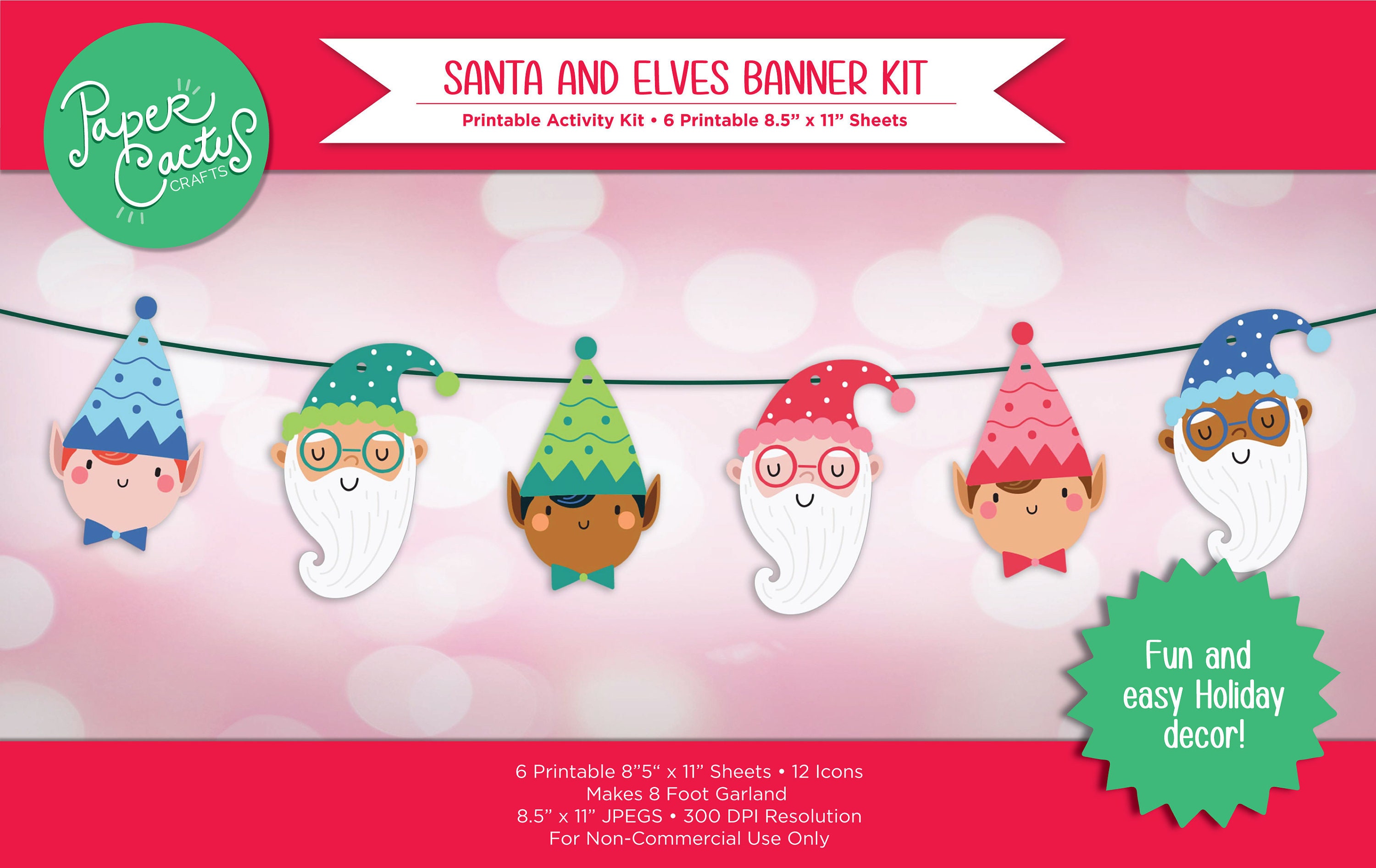 Printable Santa and Elves Banner Kit DIY Holiday Decor - Etsy Hong Kong