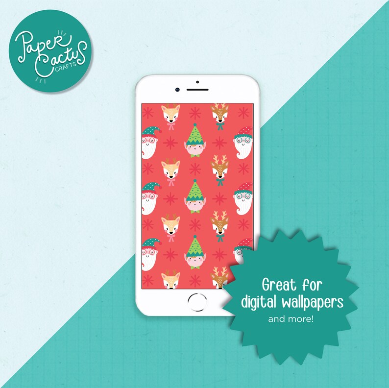Traditional Cute Christmas Digital Paper Pack illustrated - Etsy