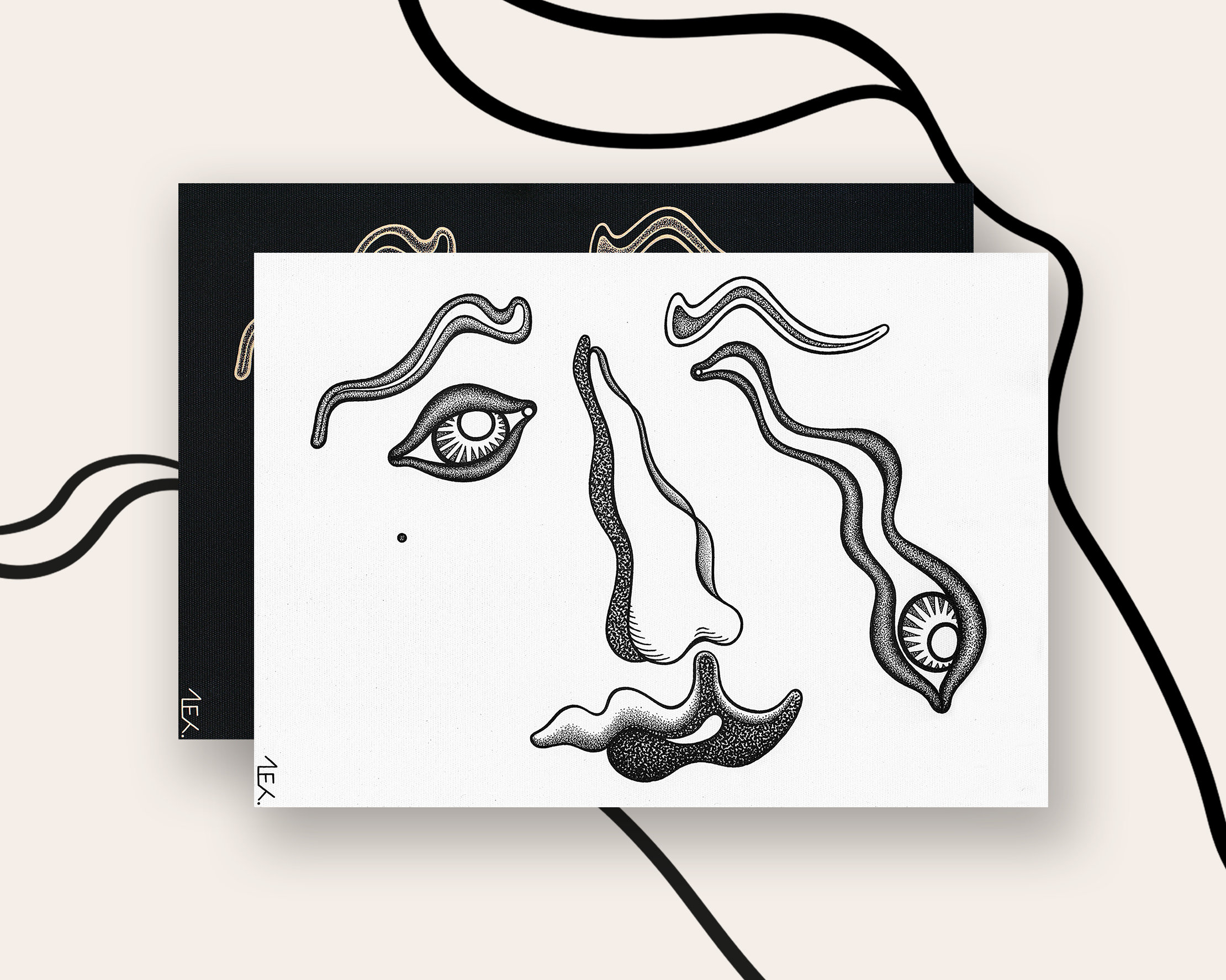 Art Print of Sad Face Portrait With Tear Eye on Linen Press Paper - Etsy