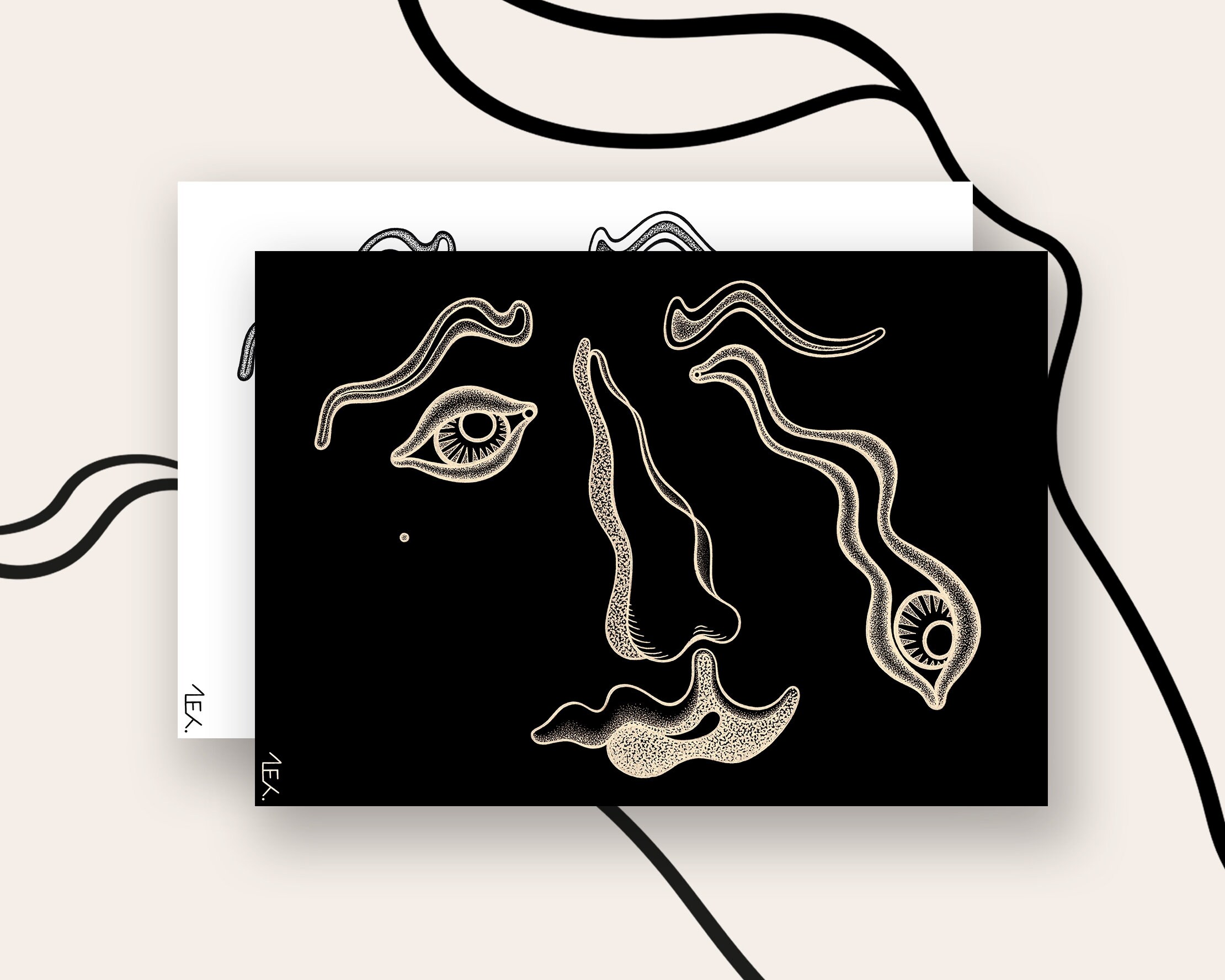 Art Print of Sad Face Portrait With Tear Eye on Linen Press Paper - Etsy