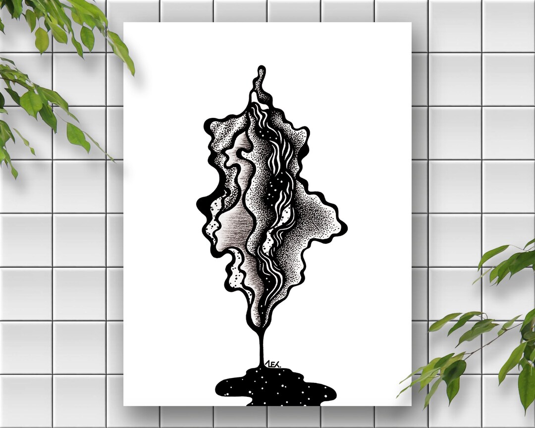 Vulve Art Print de dessin au trait fait à la main sur papier - Etsy France